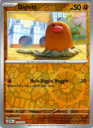 Diglett [Reverse Holo] | Ungraded | Pokemon Obsidian Flames