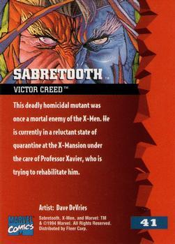 Sabretooth #41 Prices | Marvel 1995 Ultra X-Men | Marvel Cards