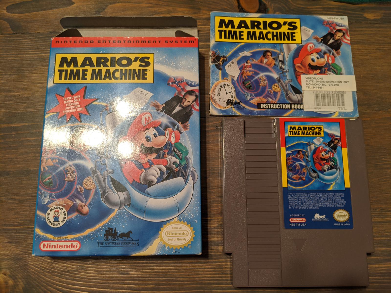 Mario's Time Machine | Item, Box, and Manual | NES