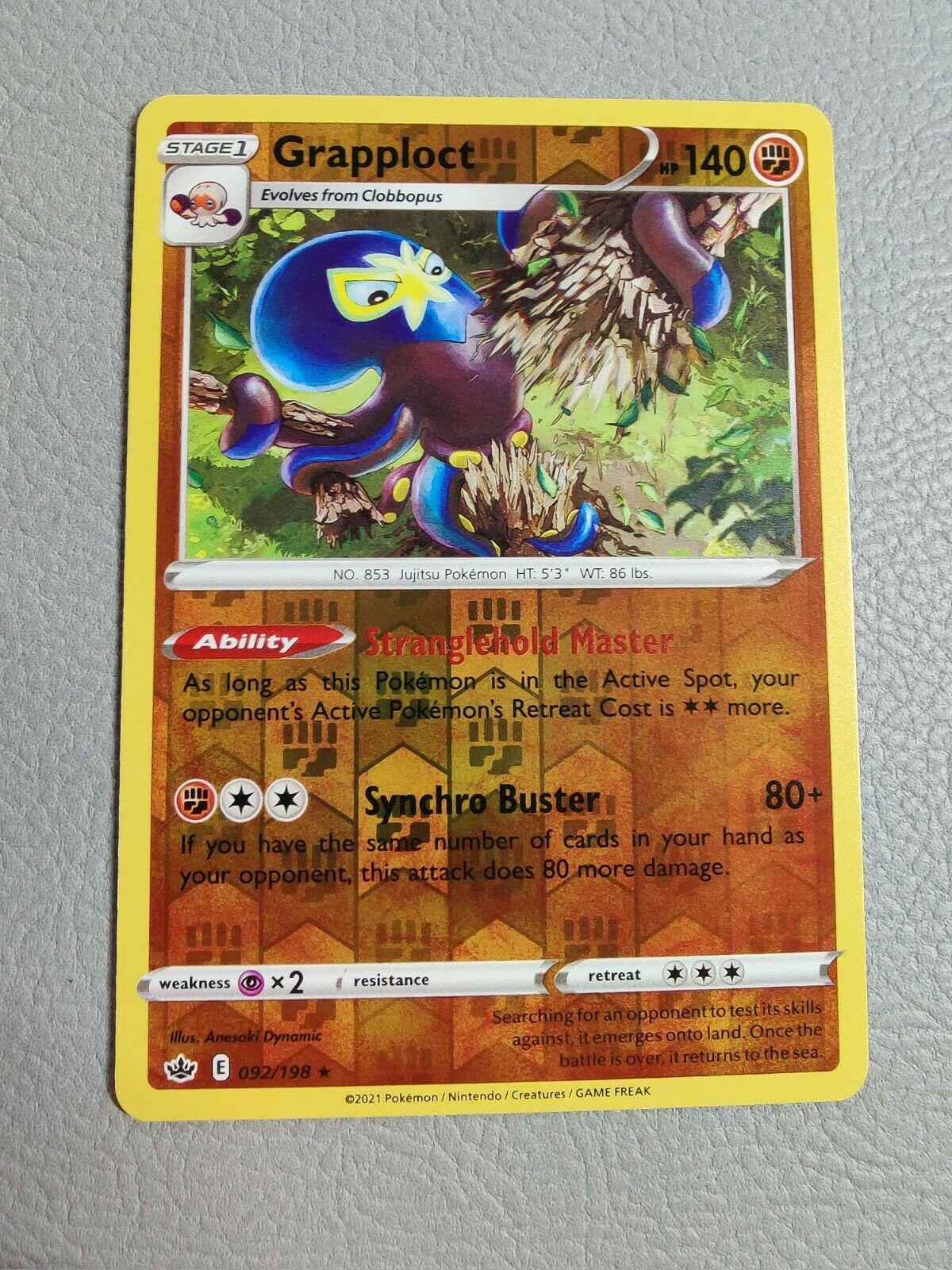 Grapploct [Reverse Holo] #92 Prices | Pokemon Chilling Reign | Pokemon ...