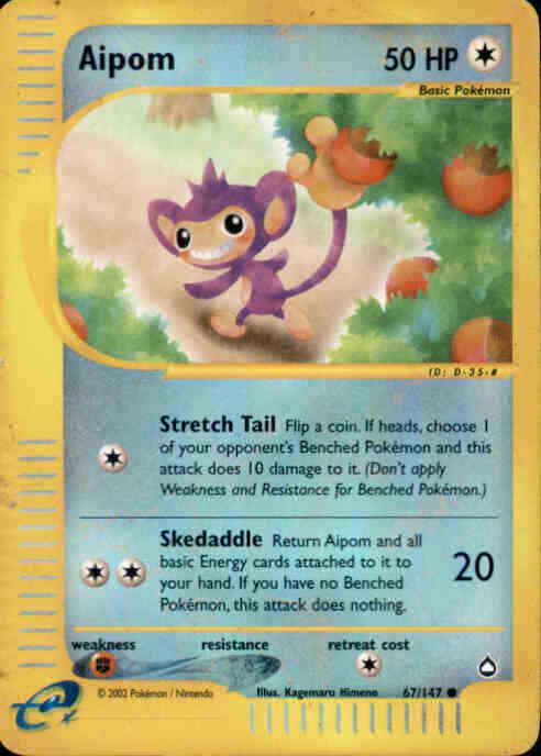Aipom [Reverse Holo] #67 Prices | Pokemon Aquapolis | Pokemon Cards
