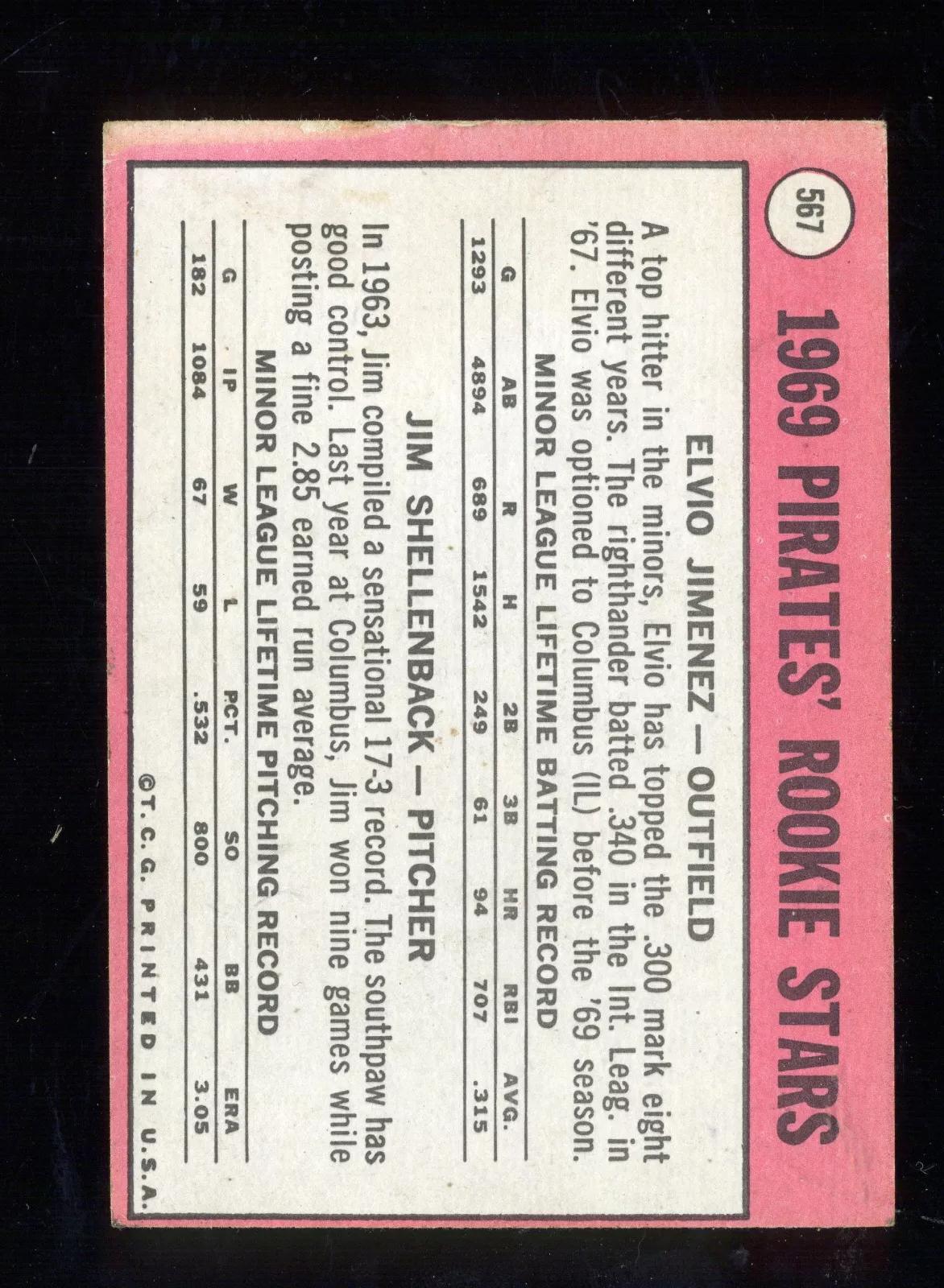 Pirates Rookies [No Black Outline on Title] #567 Prices | 1969 Topps ...