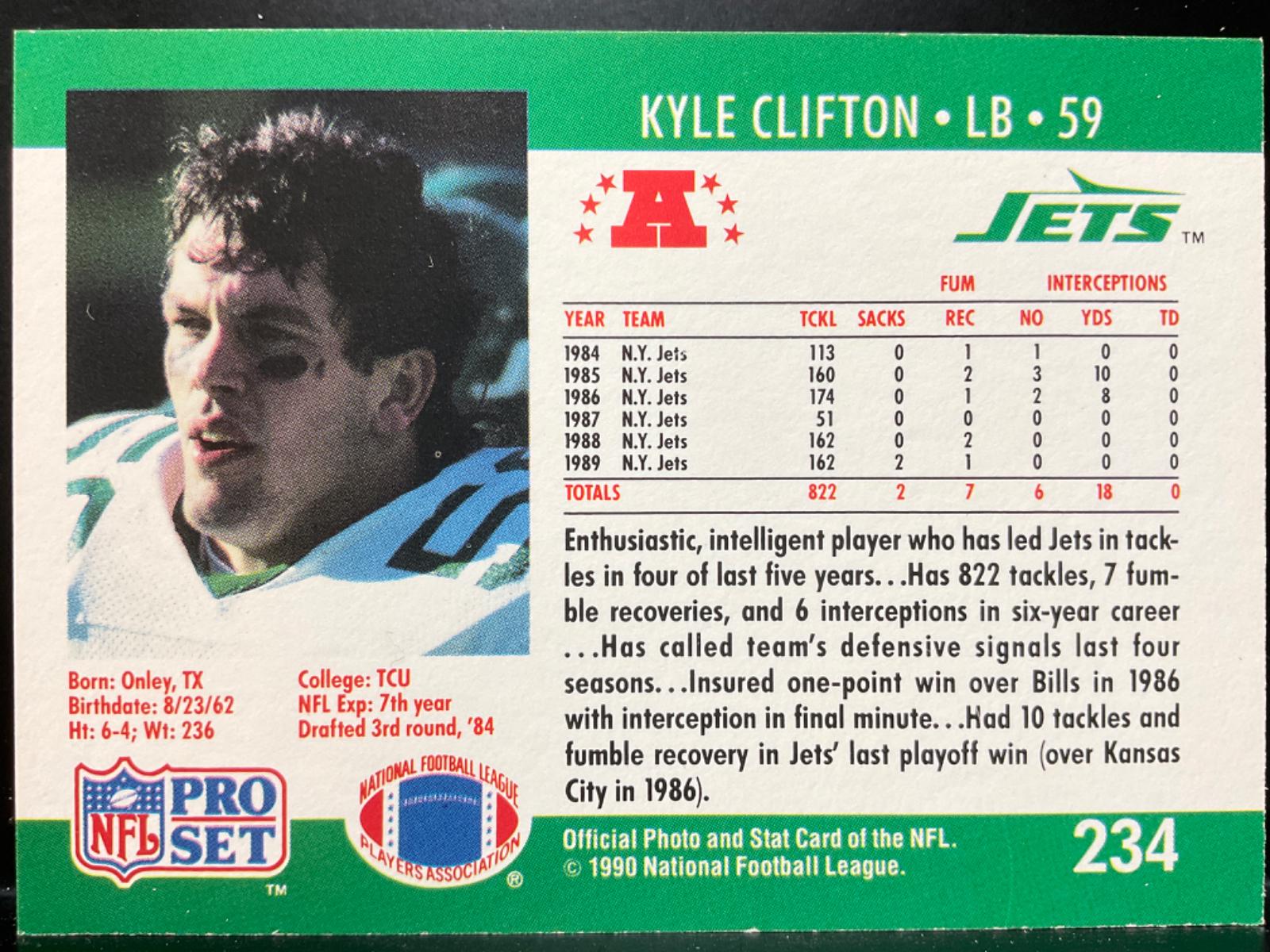 Kyle Clifton #234 Prices | 1990 Pro Set | Football Cards