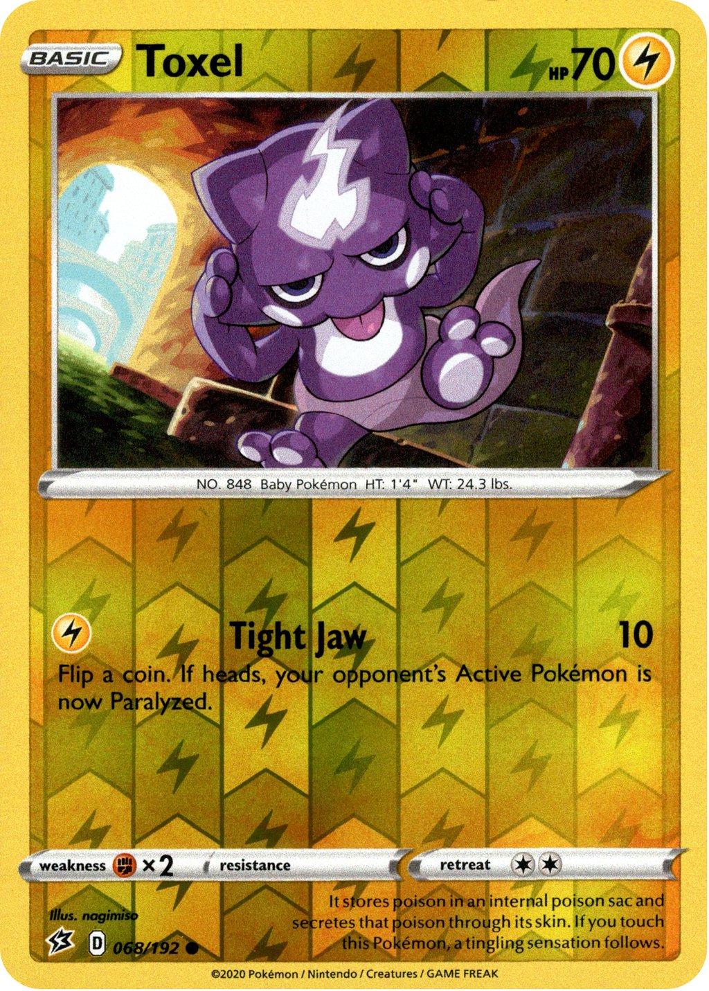 Toxel [Reverse Holo] #68 Prices | Pokemon Rebel Clash | Pokemon Cards