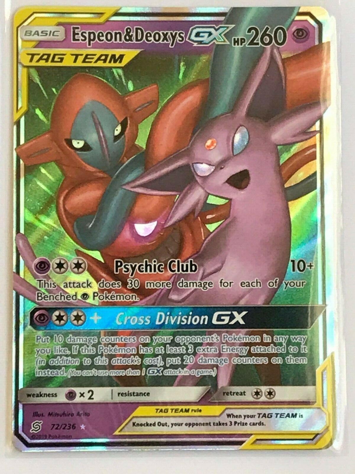 Espeon & Deoxys GX #72 Prices | Pokemon Unified Minds | Pokemon Cards