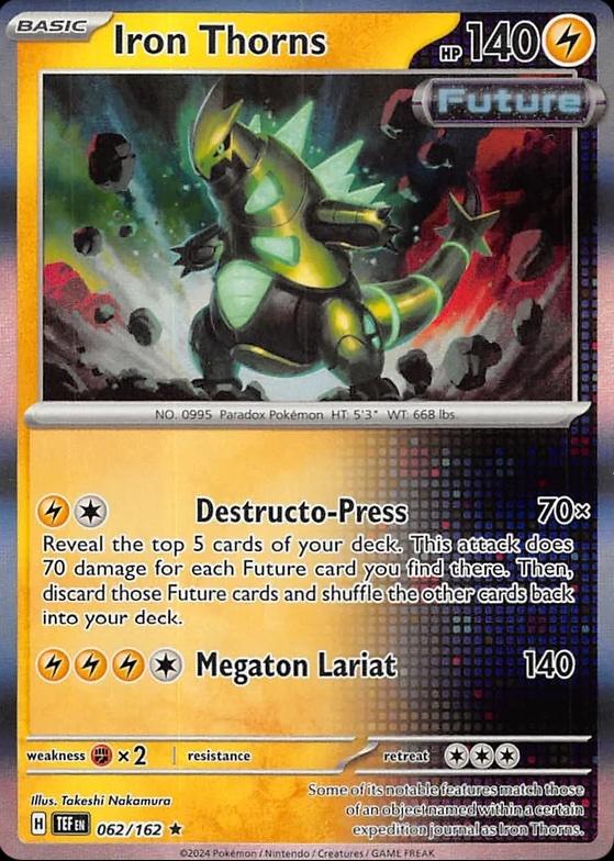 Iron Thorns [Reverse Holo] #62 Prices | Pokemon Temporal Forces ...