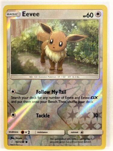 Eevee [Reverse Holo] #167 Prices | Pokemon Cosmic Eclipse | Pokemon Cards