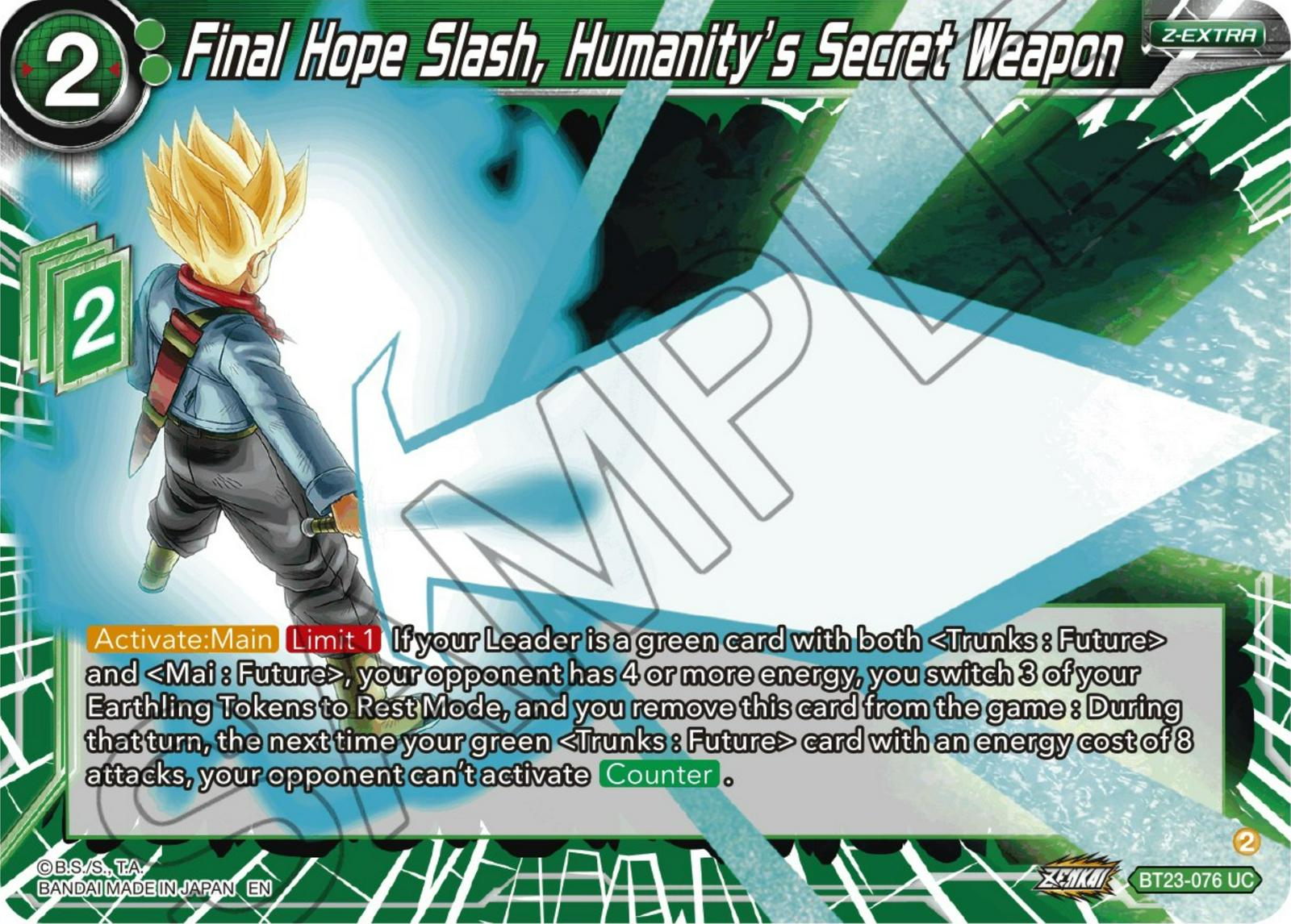Final Hope Slash, Humanity's Secret Weapon BT23-076 Prices | Dragon ...