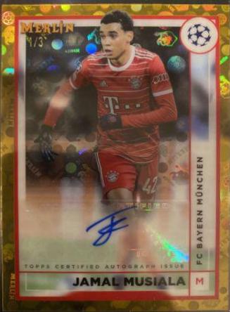 Jamal Musiala [Gold] #AC-JM Prices | 2022 Topps Merlin Chrome UEFA Club ...