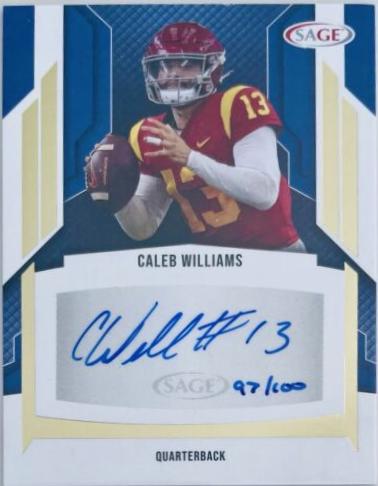 Caleb Williams [Gold] #A-CW Precios | 2024 Sage Autographs | Tarjetas ...