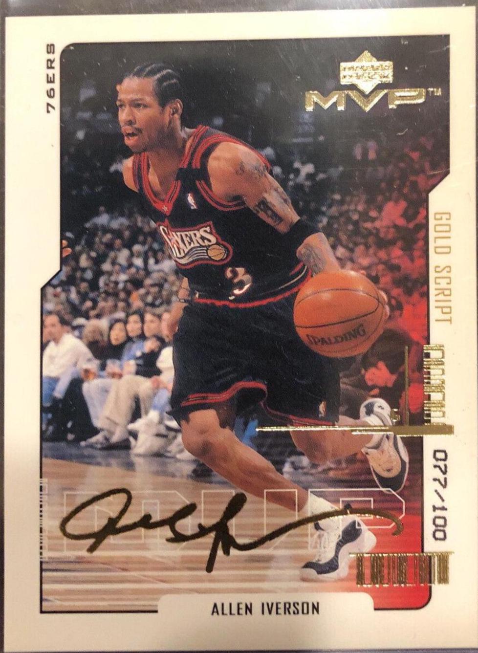 Allen Iverson [Gold Script] #125 Prices | 2000 Upper Deck MVP ...
