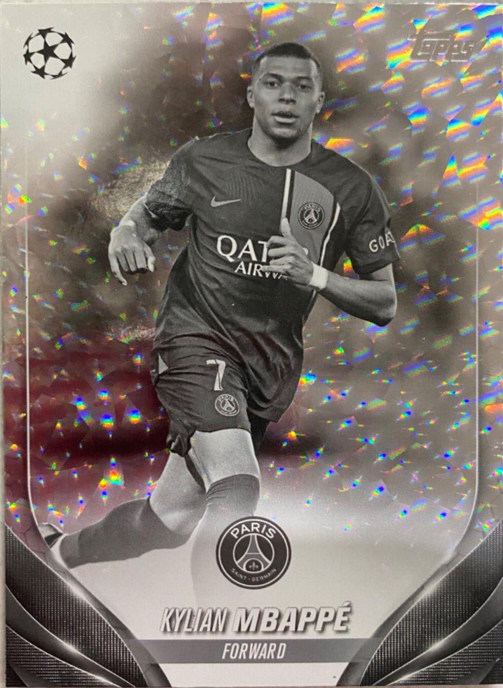 Kylian Mbappe [Black White Icy] #21 Prices | 2023 Topps UEFA Club ...
