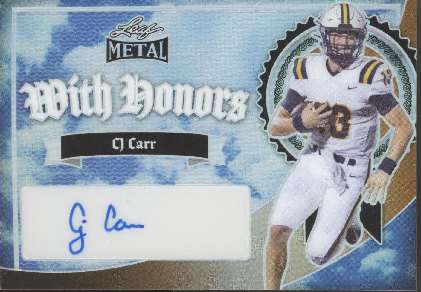CJ Carr [Red Flood Pulsar] #WH-CJC Prices | 2024 Leaf Metal With Honors ...