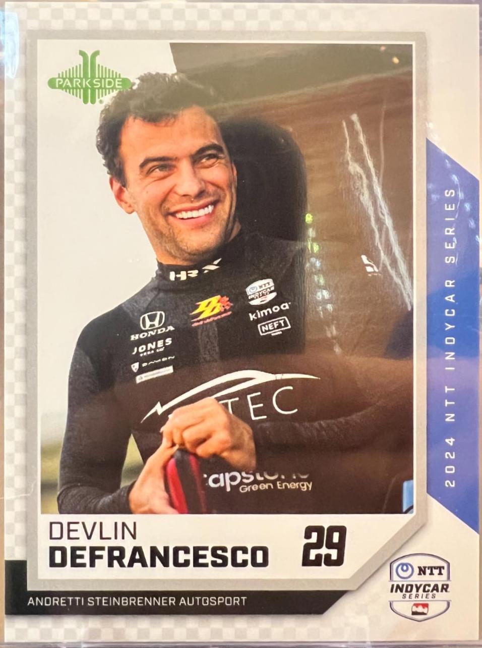 Devlin DeFrancesco #43 Prices | 2024 Parkside NTT IndyCar | F1 & NASCAR Racings Cards