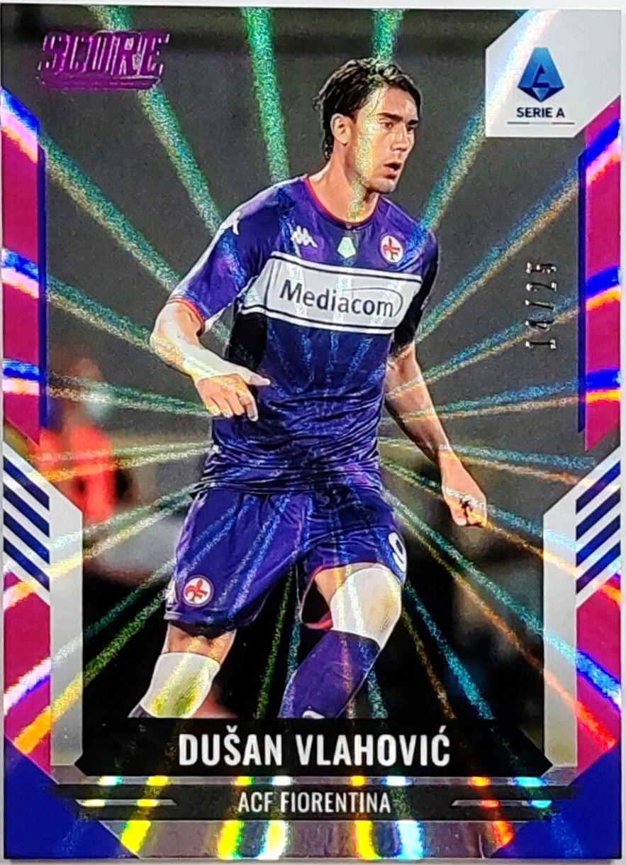 Dusan Vlahovic [Pink Laser] #20 Prices | 2021 Panini Score Serie A ...