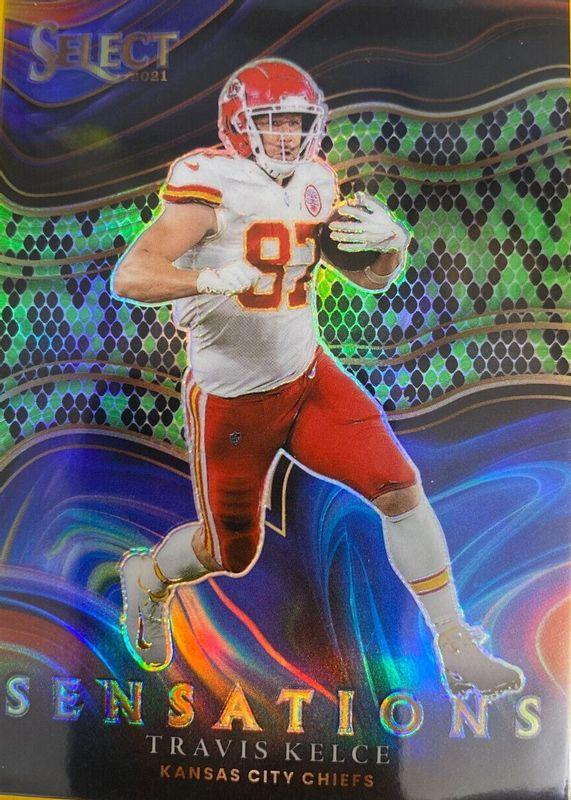 Travis Kelce [Green and Black Snakeskin] #SEN-20 Prices | 2021 Panini ...