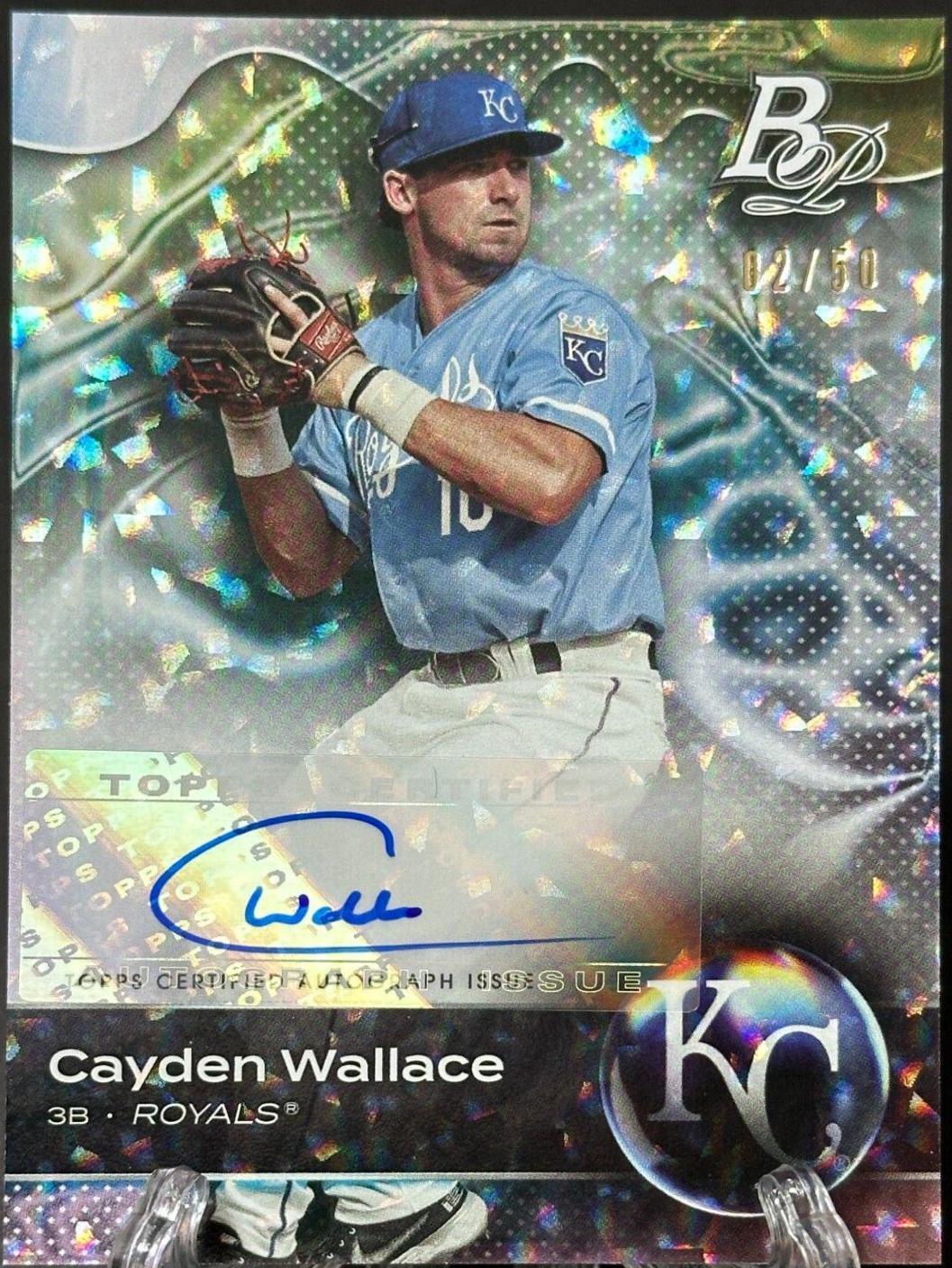 Cayden Wallace [Autograph Ice Pattern] #TOP-84 Prices | 2023 Bowman ...