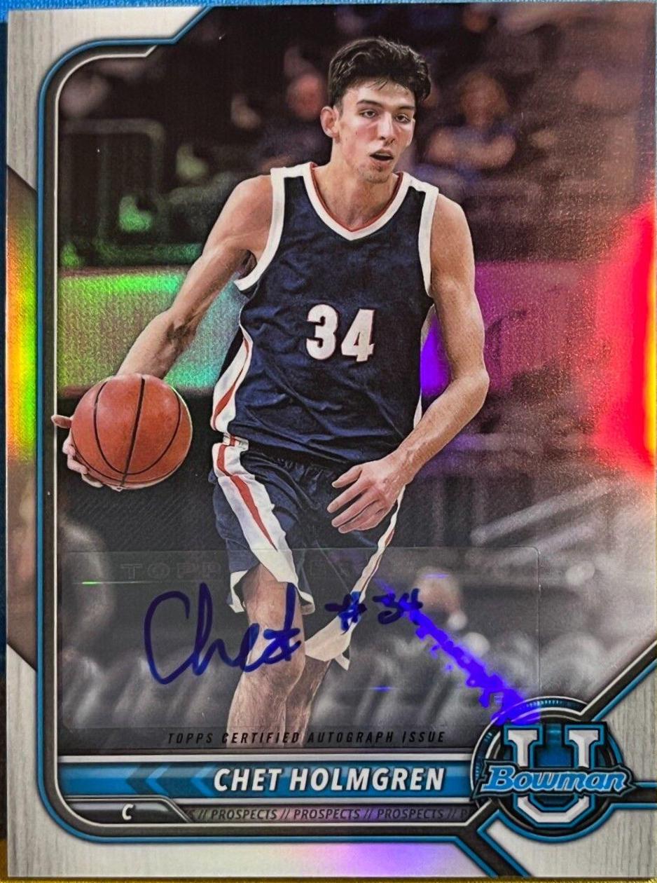 Chet Holmgren [Autograph] #38 Prices | 2021 Bowman University ...