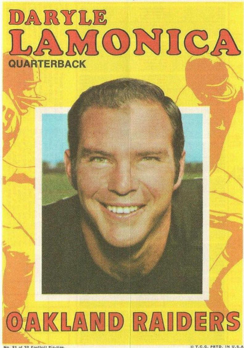 Daryle Lamonica #21 Prices | 1971 Topps Pin Ups | Football Cards