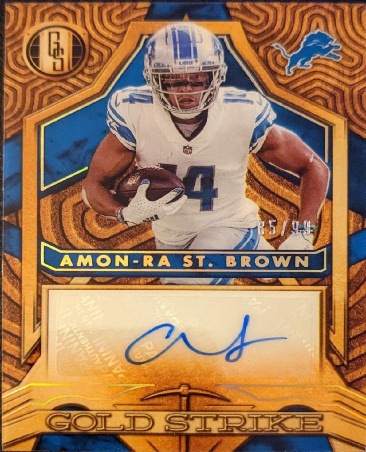 Amon Ra St. Brown #GS-AST Prices | 2022 Panini Gold Standard Strike ...