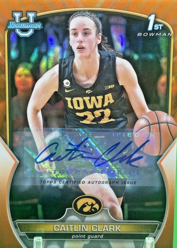 Caitlin Clark [Autograph Orange] #50 Prices | 2022 Bowman Chrome ...