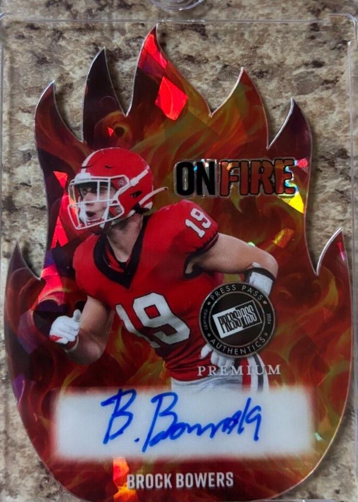 Brock Bowers #OF-BB1 Prices | 2024 Press Pass Premium On Fire Autograph ...