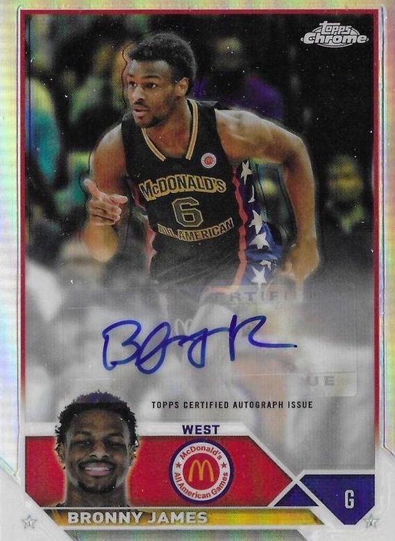 Bronny James #CA-BJ Prices | 2023 Topps Chrome McDonald's All American ...