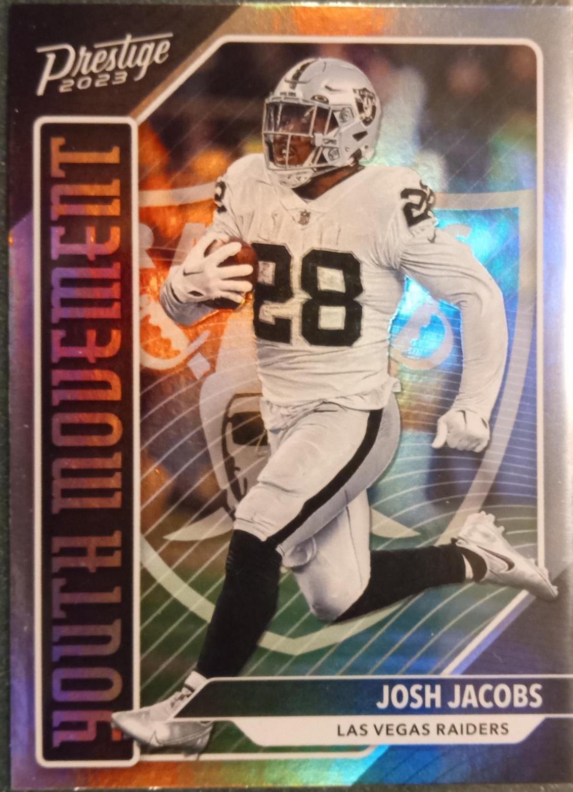 Josh Jacobs #YM-19 Prices | 2023 Panini Prestige Youth Movement ...