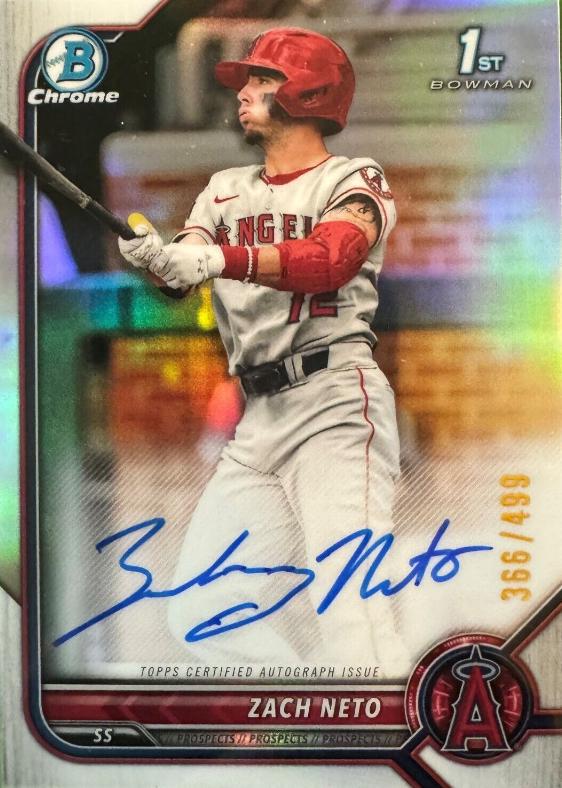 Zach Neto [Refractor] #CDA-ZN Prices | 2022 Bowman Draft Chrome ...