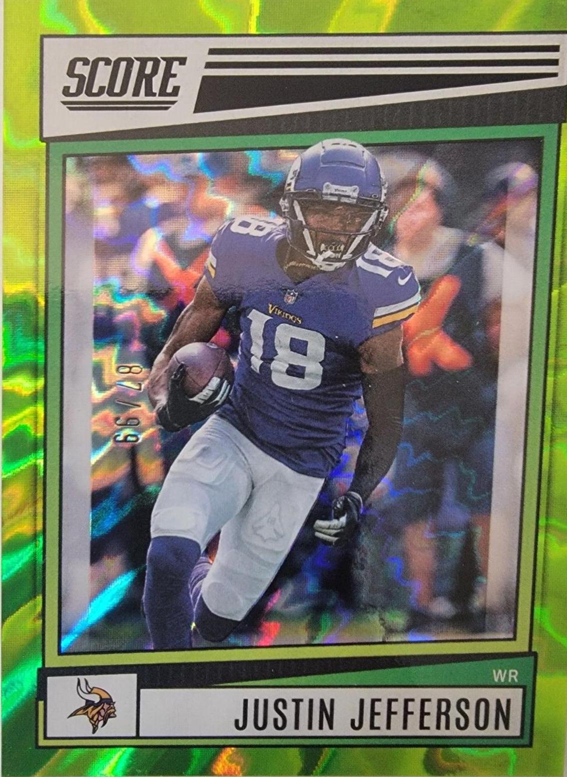 Justin Jefferson [Electric] #103 Prices | 2022 Panini Score | Football ...