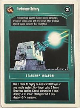 Turbolaser Battery Prices | Star Wars CCG Premiere | Star Wars Cards