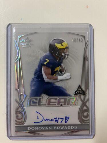 Donovan Edwards [Silver Spectrum] #CA-DE1 Prices | 2023 Leaf Trinity ...