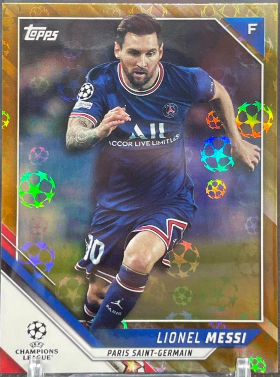 Lionel Messi [Gold Starball] #10 Prices | 2021 Topps UEFA Champions ...