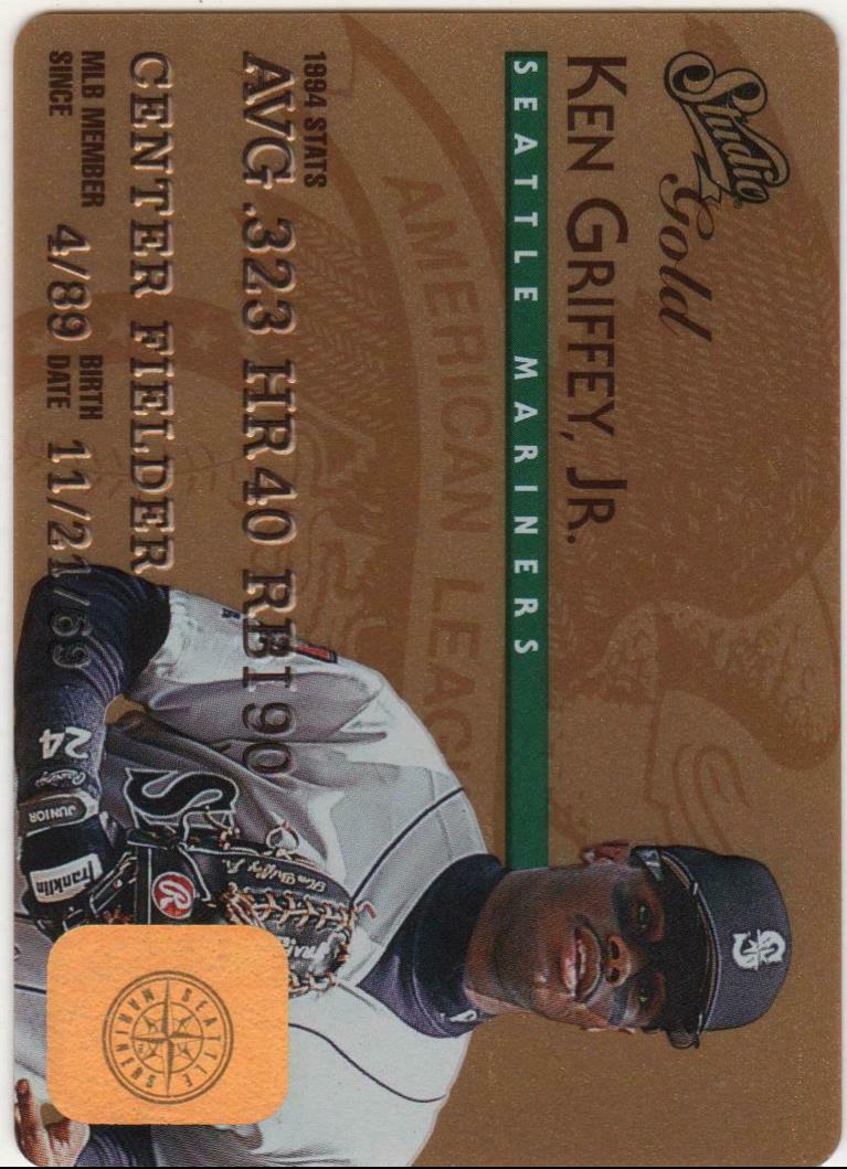 Ken Griffey Jr. [Gold] #5 Prices | 1995 Studio | Baseball Cards