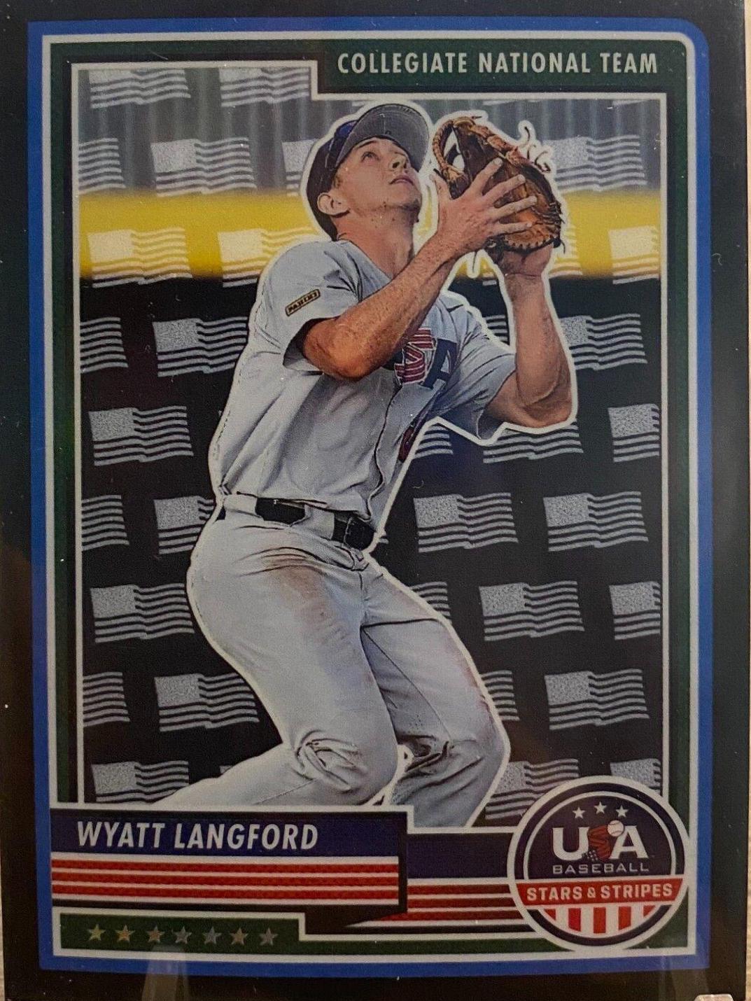 Wyatt Langford [USA Flag] #85 Prices | 2023 Panini Stars & Stripes USA ...