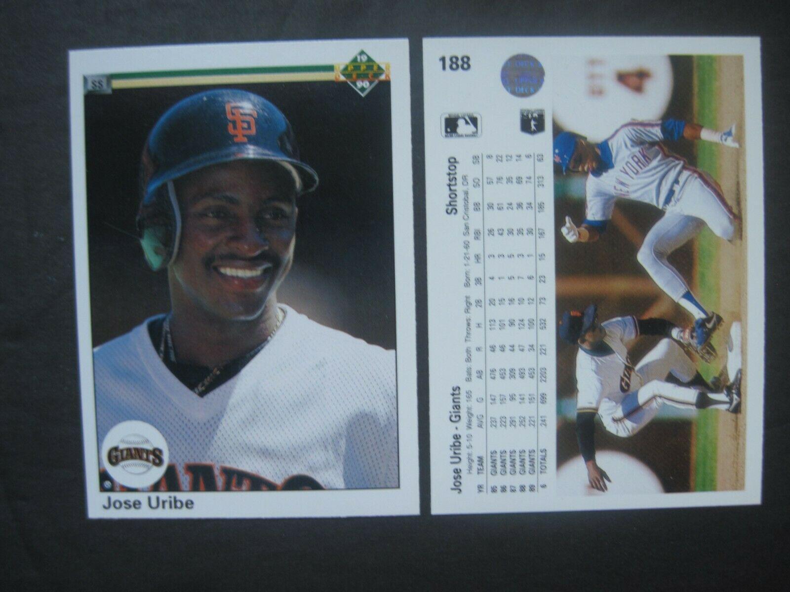 Jose Uribe #188 Prices | 1990 Upper Deck | Baseball Cards