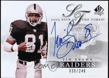 Tim Brown #TB Prices | 2003 SP Authentic Sign of the Times | Football Cards
