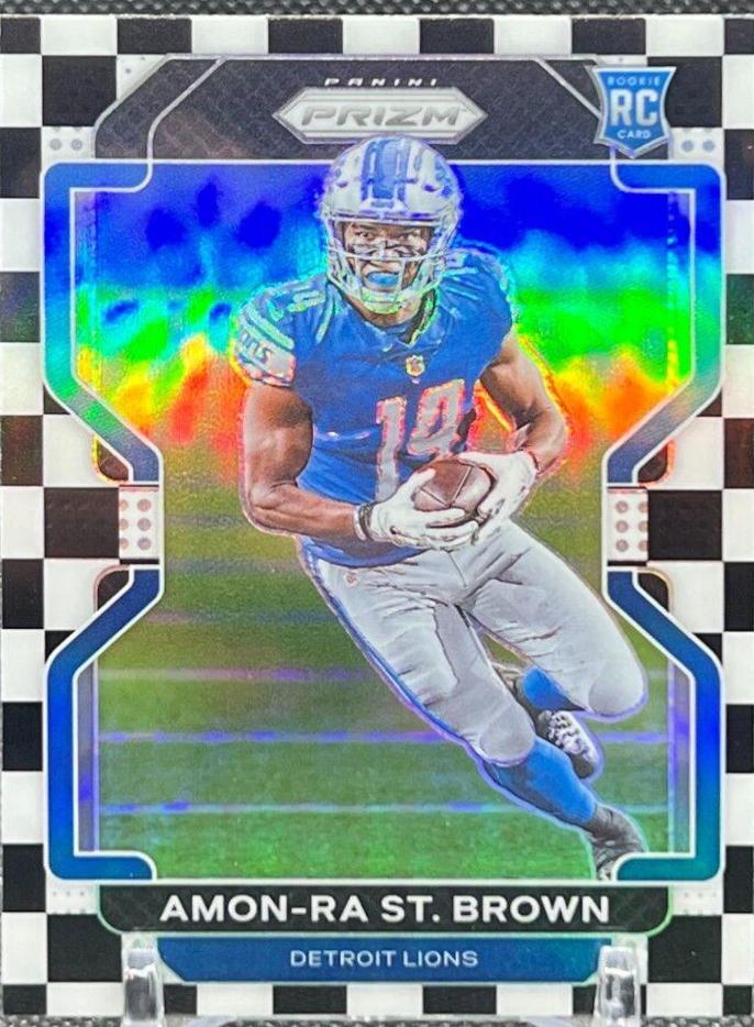 Amon Ra St. Brown [Black and White Checker Prizm] #358 Prices | 2021 ...