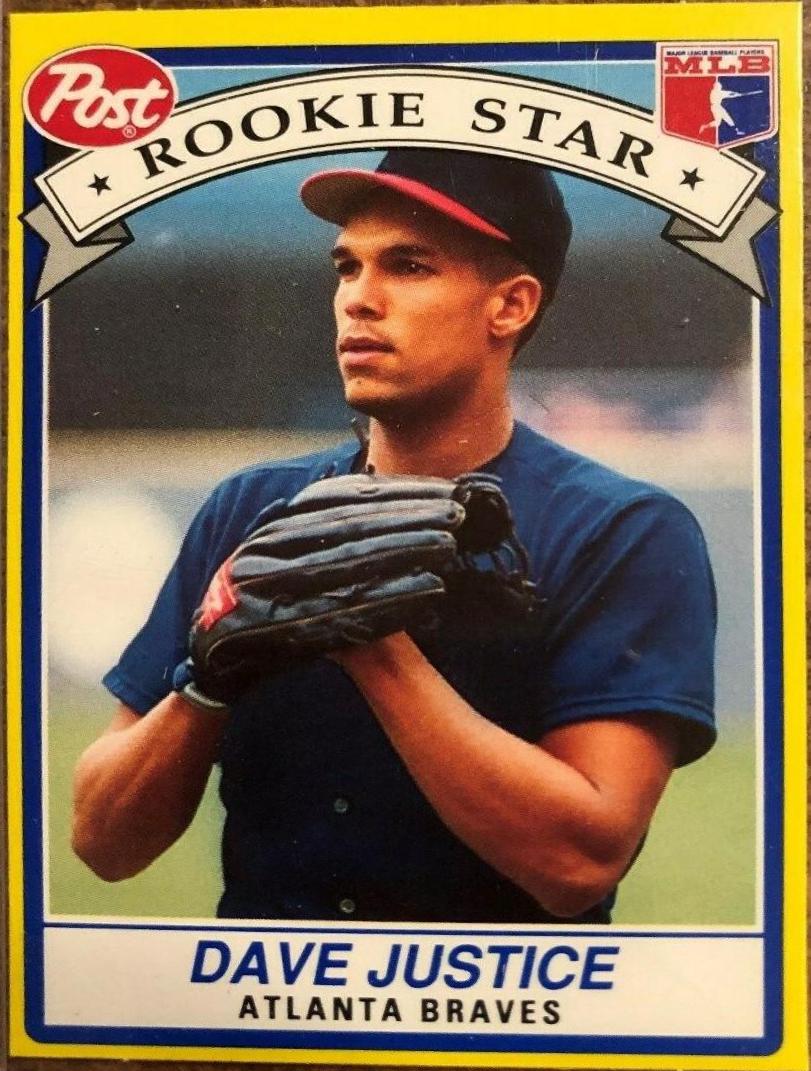 Dave Justice #1 Prices [Rookie] | 1991 Post Cereal | Baseball Cards