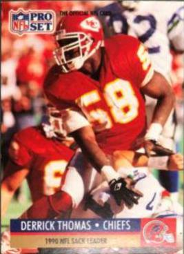 Derrick Thomas [Error Bills Helmet on Front] #19 Prices | 1991 Pro Set ...