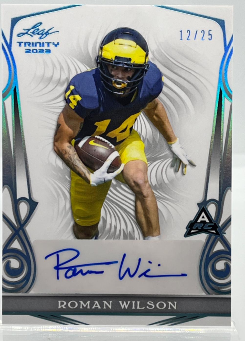 Roman Wilson #BA-RM1 Prices | 2023 Leaf Trinity Autograph | Football Cards