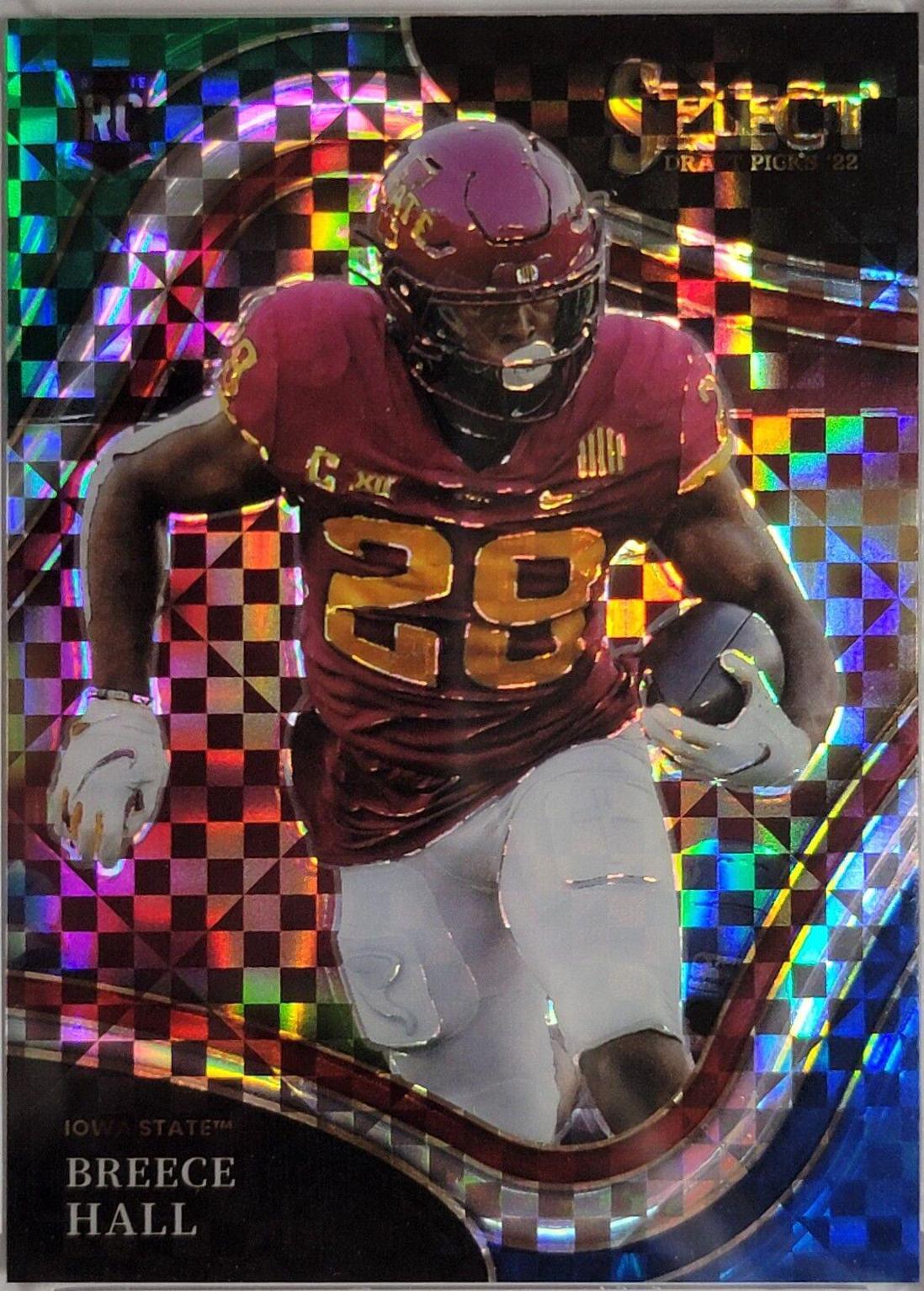 Breece Hall [Blue and Green Squares] #110 Prices | 2022 Panini Select ...