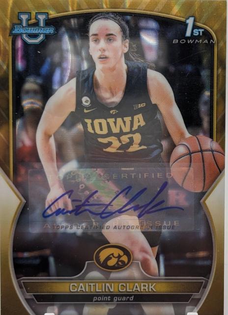 Caitlin Clark [Autograph Gold Lava] #50 Prices | 2022 Bowman Chrome ...
