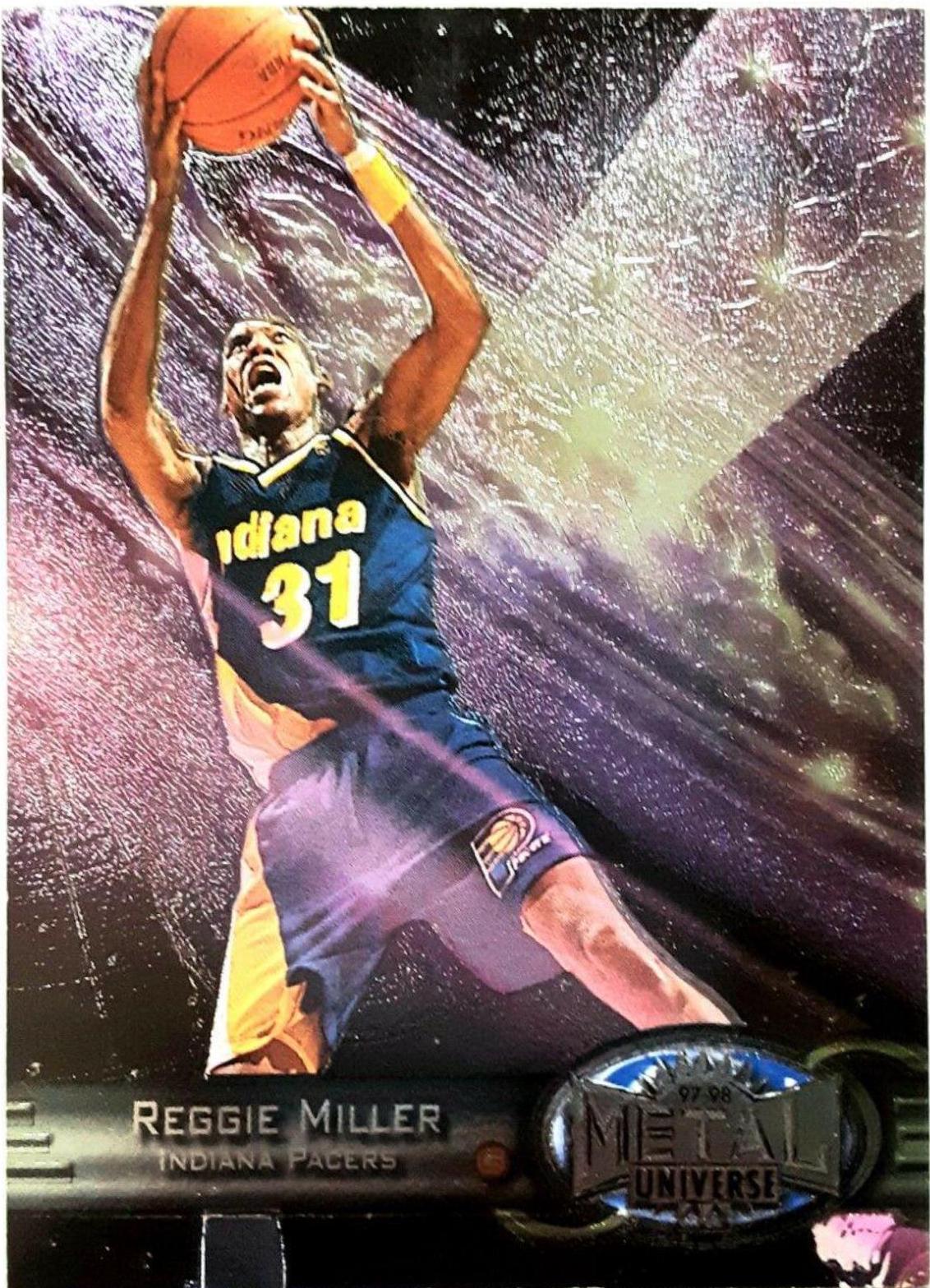 Reggie Miller #98 Prices | 1997 Metal Universe | Basketball Cards