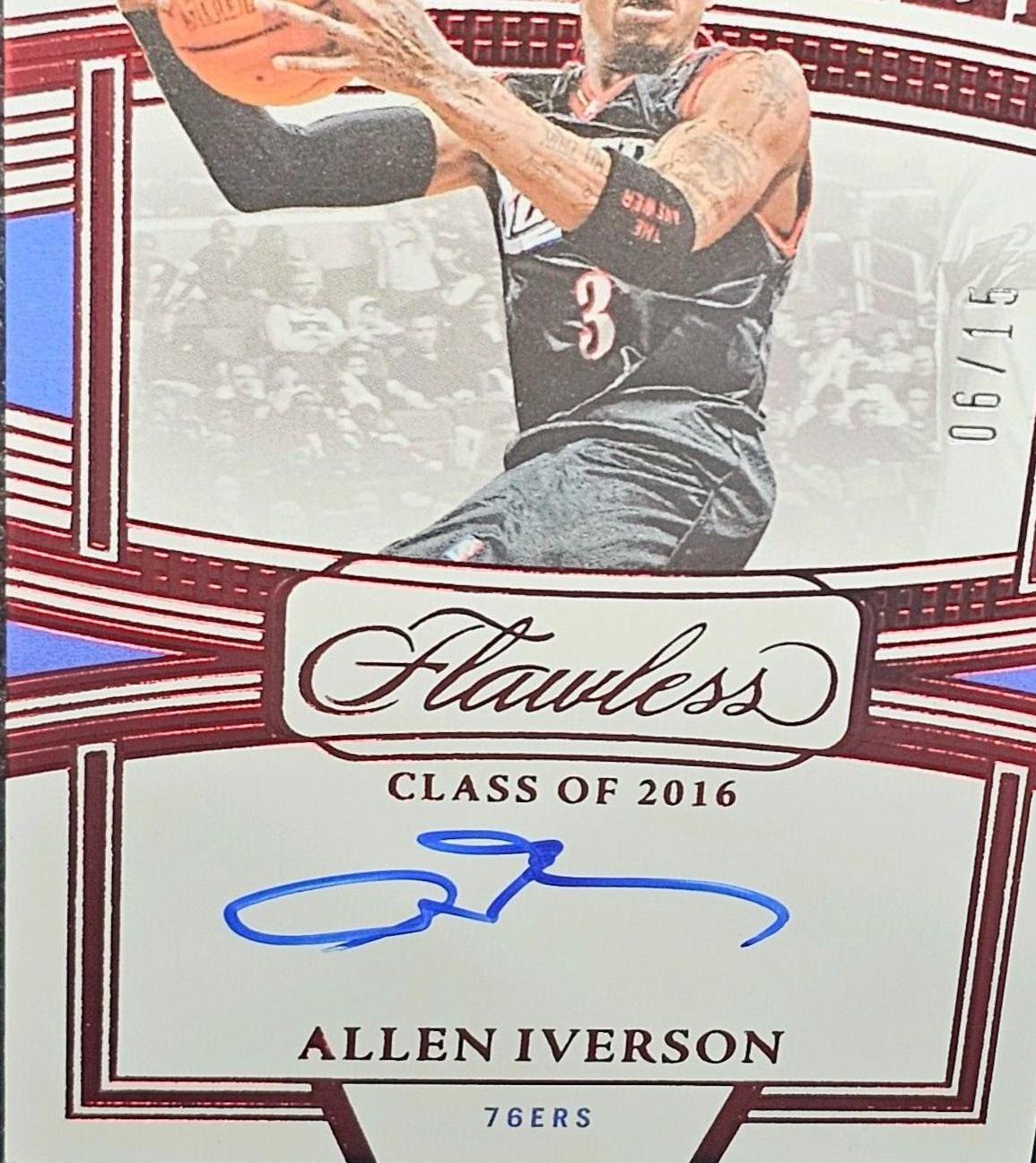 Allen Iverson [Ruby] #4 Prices | 2022 Panini Flawless Enshrined ...