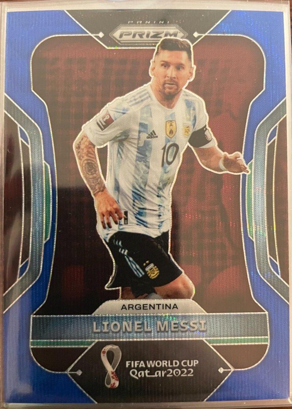 Lionel Messi [Blue Wave] #7 Prices | 2022 Panini Prizm World Cup ...