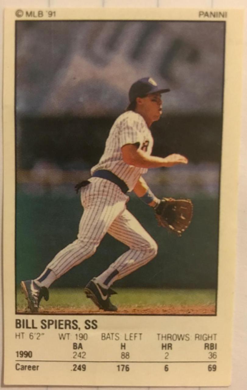 Bill Spiers #162 Prices | 1991 Panini Stickers | Baseball Cards