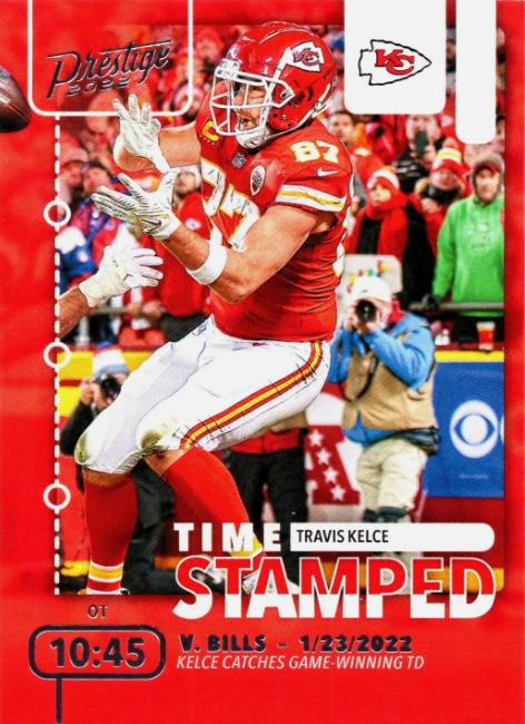 Travis Kelce #TS-4 Prices | 2022 Panini Prestige Time Stamped ...