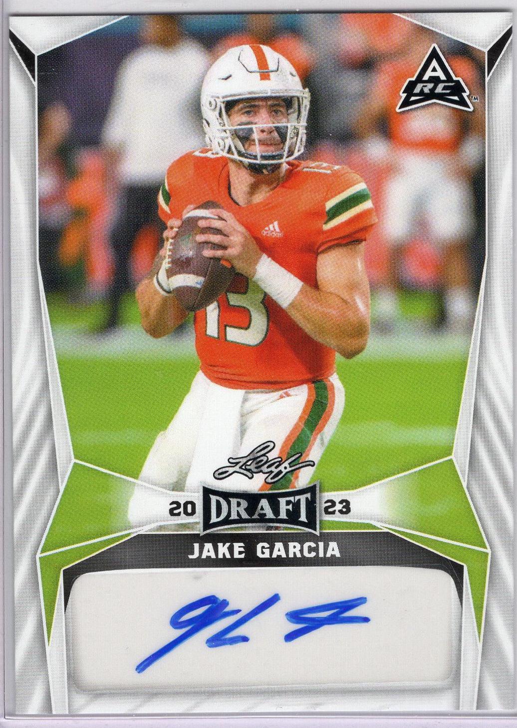 Jake Garcia #BA-JG3 Prices | 2023 Leaf Draft Autographs | Football Cards