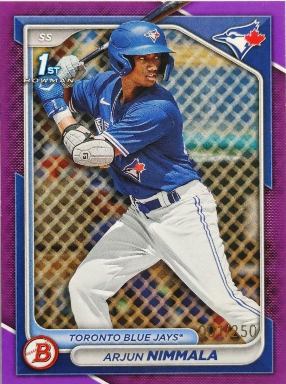 Prix de Arjun Nimmala [Purple] #BP-142 | 2024 Bowman Prospects | Cartes ...